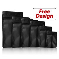 China Custom Printed Small Food Plastic Packaging Edible Candy Cookie Ziplock Laminated Aluminum Foil Smell Proof 3.5g Black Mylar Bag for sale