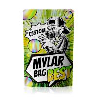 China Best Selling Holographic Custom Mylar Bag Custom Size 3.5g 7g 14g 28g 35g Resealable Laminated Child Proof Mylar Bags for sale
