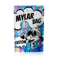China Hot Sell Adequate Stock Stand up Pouches Holographic Ziplock Bag Smell Proof Plastic Packaging Custom 3.5 Mylar Bags for sale