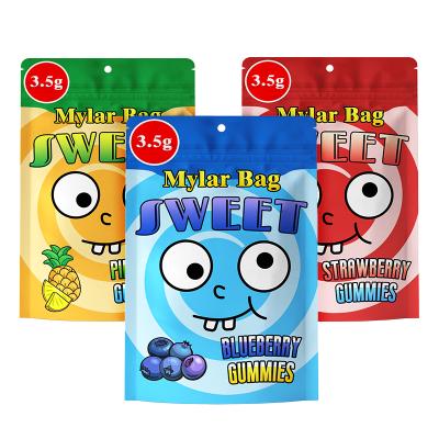 China Flash Deal Customizable Colors Candy Gift Bags Childproof Gummy Candy Zipper Bag Durable Edible Shape Mylar Bags Custom Printed for sale