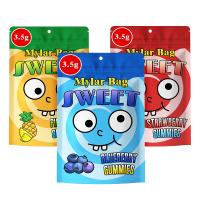 China Flash Deal Customizable Colors Candy Gift Bags Childproof Gummy Candy Zipper Bag Durable Edible Shape Mylar Bags Custom Printed for sale