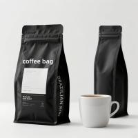 China Custom Coffee Bags with Zipper, Stand-Up Pouch with Window for Coffee Beans Packaging for sale
