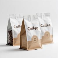 China Custom Printed Resealable Flat Bottom Coffee Pouch 250g 500g 1kg Capacity Food Grade Coffee Beans Packaging for sale