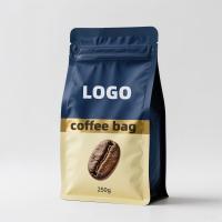 China Custom Resealable Aluminum Foil Flat Bottom Bags 1kg 250g 500g Coffee Packaging Pouch with Zipper and Valve for sale