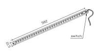 China Color Rendering Index Ra 80 Light Gray Aluminum LED Recessed Strip Light with Touch Switch for sale