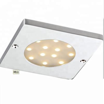 China 2.4w Super Slim LED Closet Light Square Metal Surface Mount Cabinet Light 12V DC for sale