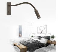 China Switch Control 360 Degree Gooseneck Modern Hotel Bed Reading Wall Light Led Wall Lamp 3w for sale