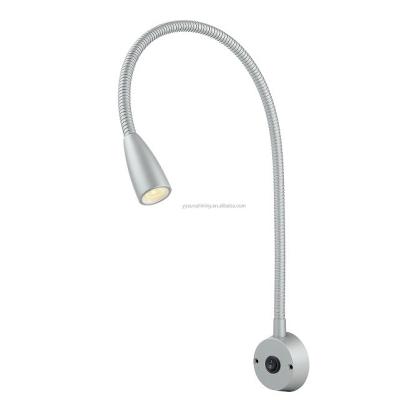 China IP Rating 23 Gooseneck Wall Mounted LED Bed Headboard Reading Light Transparent Shade for sale