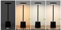 China Gold Silver Black Aluminium LED Cordless Restaurant Table Lamp with 180LM Luminous Flux for sale