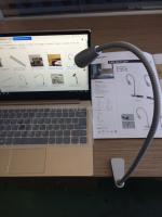 China 4V DC Voltage Flexible Gooseneck LED Desk Lamp with Clamp Silver Finish for sale