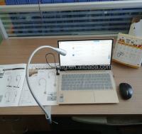 China 4V DC Voltage Flexible Gooseneck LED Desk Lamp with Clamp Silver Finish for sale