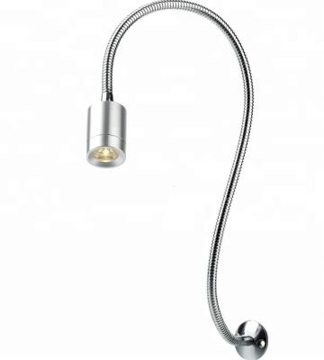 China Flexible Gooseneck LED Reading Lamp Hotel Bedside Reading Light with 81 Luminous Flux for sale