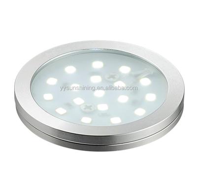 China 12V DC Aluminum Round LED Display Light for Furniture Cabinet No Switch Technology for sale