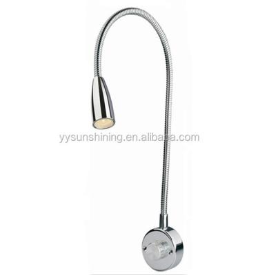 China Durable Dimmable Flexible Gooseneck LED Bedside Reading Lamp for Hotel CHROME Finish for sale