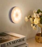 China Energy Saving USB Charge LED Night Light with PIR Motion Sensor and Round Shape White for sale