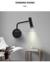 China 350 Degree Head Rotation LED Bedside Wall Lamp for Hotel Bedroom in Classic Style for sale