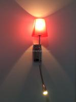 China LED Modern Hotel Wall Lamps with Double Head and PP Shade CRI 80 Lifespan 30000 hours for sale