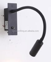 China Hotel Headboard 3Watt Chrome LED Gooseneck Reading Wall Lights with 350mm Dimension for sale