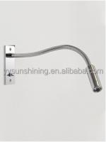 China Hotel Headboard 3Watt Chrome LED Gooseneck Reading Wall Lights with 350mm Dimension for sale