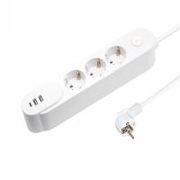 China European Standard Socket with Multiple Portable Socket Outlet USB Type A/C Shutters Switch 0.8M Cable Length H05VV-F 3G1.5mm2 Wiring for sale
