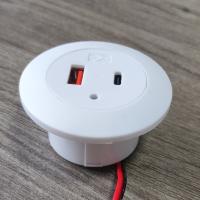 China 1 Ports Embedded Circular USB Type-C Socket for Charging Household Appliances 58*31MM for sale