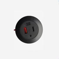 China 1 Ports Embedded Circular USB Type-C Socket for Charging Household Appliances 58*31MM for sale