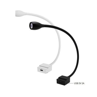 China Aluminum IRON Wall Mounted Reading Light with USB 2A Charger and Longer Lifespan for sale