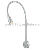 China Hotel Accommodation Wall Mounted LED Bedside Reading Lamp with Flexible Gooseneck for sale