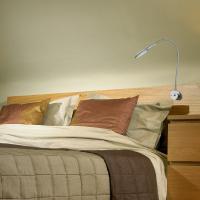 China Silver Wall Mount Touch Switch Flexible Gooseneck Snake LED Reading Light for sale
