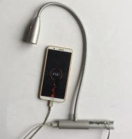 China Middle Size Silver 12V 1W Touch Switch Flexible Gooseneck Mount Kids LED Reading Lamp for sale