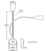China Lifespan hours 30000 Flexible Gooseneck LED Bedside Reading Lamp for Hotel and Hospital for sale