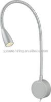 China 1W Flexible Wall Mounted Headboard LED Bed Light for House Wall Switched Reading Lights for sale