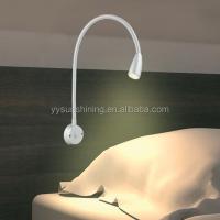 China Wall Mounted 1W LED Kids Bed Reading Light with Flexible Goose Neck and Chrome Plating for sale
