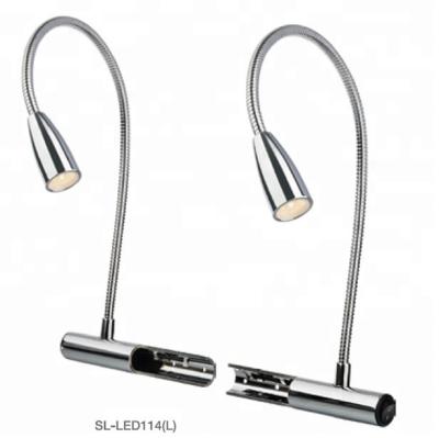China Hotel Room Bedside LED Reading Light with Adjustable Brightness and Flexible Arm for sale