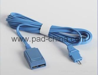 China ESU Electrode Lead Wire With pin 2.0mm Plug For Ground Pad, ESU plate cable hifi plug for sale