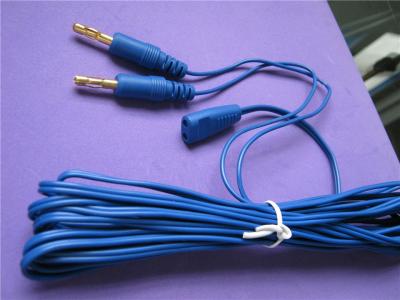 China PVC materials bipolar connecting cable with 3.5 separated plug,low price and high quality,blug color for sale
