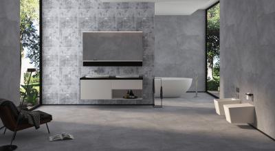 China 600x600 & 600x1200mm Industrial Charcoal Dark Grey Vitrified Project Tile for sale