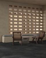 China Charcoal Black Micro-Cement Matte Porcelain Tile with P3 Rated Anti-Slip and Low Absorption in 600x600 / 600x1200mm Sizes for sale