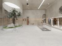 China Off-White Cemento Porcelain Tile with P4 Rated Anti-Slip and Ultra-Fine Dry Granule Surface in 600x600 / 600x1200mm Sizes for sale