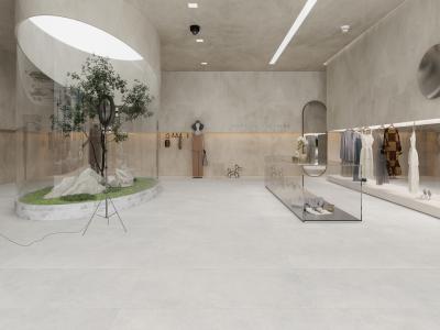 China Off-White Cemento Porcelain Tile with P4 Rated Anti-Slip and Ultra-Fine Dry Granule Surface in 600x600 / 600x1200mm Sizes for sale