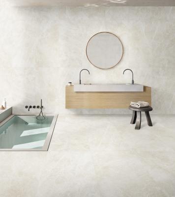 China Ivory White Stream Vein Porcelain Tile in 600x600 & 600x1200mm Sizes with P3 Rated Matte Finish for sale
