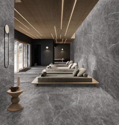 China Midnight Black SR Series Porcelain Tile in 600x600mm and 600x1200mm with P3 Rated Anti-Slip for Luxury Lounges for sale