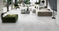 China Pure White ST Series Sandstone Porcelain Tile with P3 Anti-Slip and Micro-Textured Matte Surface for Modern Living Rooms for sale