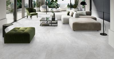 China Pure White ST Series Sandstone Porcelain Tile with P3 Anti-Slip and Micro-Textured Matte Surface for Modern Living Rooms for sale