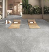 China Urban Medium Grey ST Series Sandstone Porcelain Tile (600x1200mm) with P3 Rated Anti-Slip and Micro-Textured Matte Surface for sale