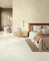China 600x1200mm & 600x600mm Ivory White Fine Dry Granule Porcelain Tile with P4 Rated High Traction and ≤0.05% Water Absorption for sale