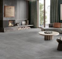 China Dark Grey Fine Dry Granule Porcelain Tile with P4 Slip Resistance and ≤0.05% Water Absorption for Commercial Floors and Walls for sale