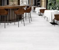 China Ivory White Matte Wood Tile with P3 Slip Resistance and ≤0.05% Water Absorption for Minimalist Lounges for sale
