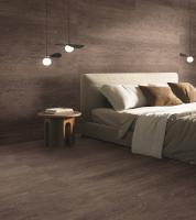 China Dark Brown Timber Tile with ≤0.05% Water Absorption P3 Slip Resistance and Glare-Free Matte Finish for sale