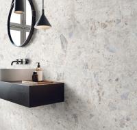 China Ivory White Fine Granule Terrazzo Tile for Minimalist Showrooms for sale